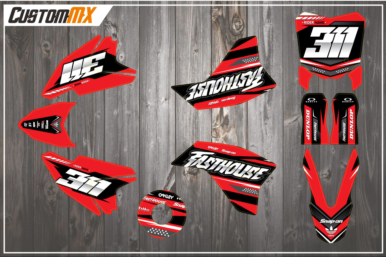 Havana (Red) Series – Funbikes MXR 1000/1300/1500/1600 Graphics Kit ...