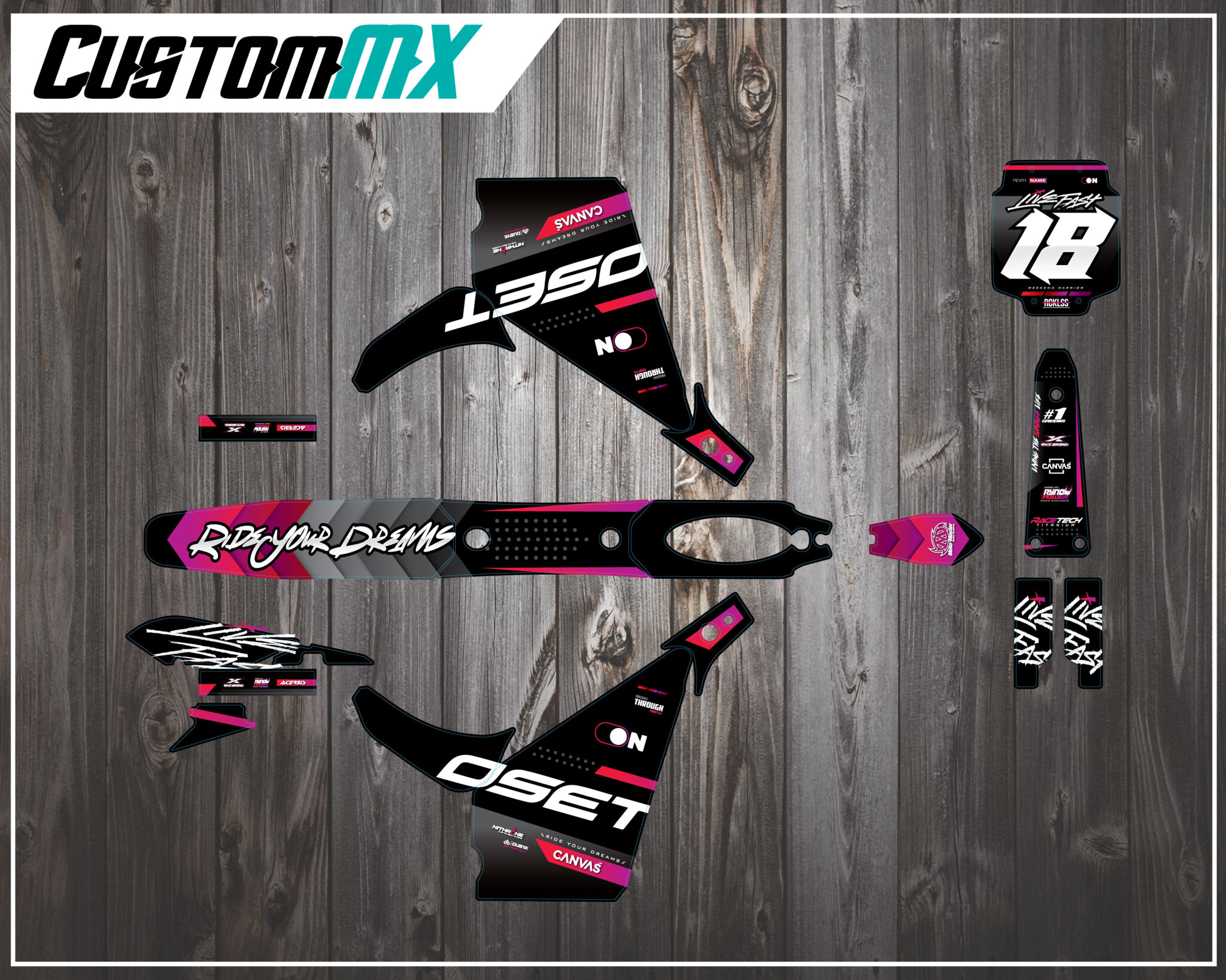 OSET 16.0 (ABERDEEN) GRAPHICS KIT DECALS ELECTRIC BIKE – Custom MX – The Home Of Semi-Custom ...